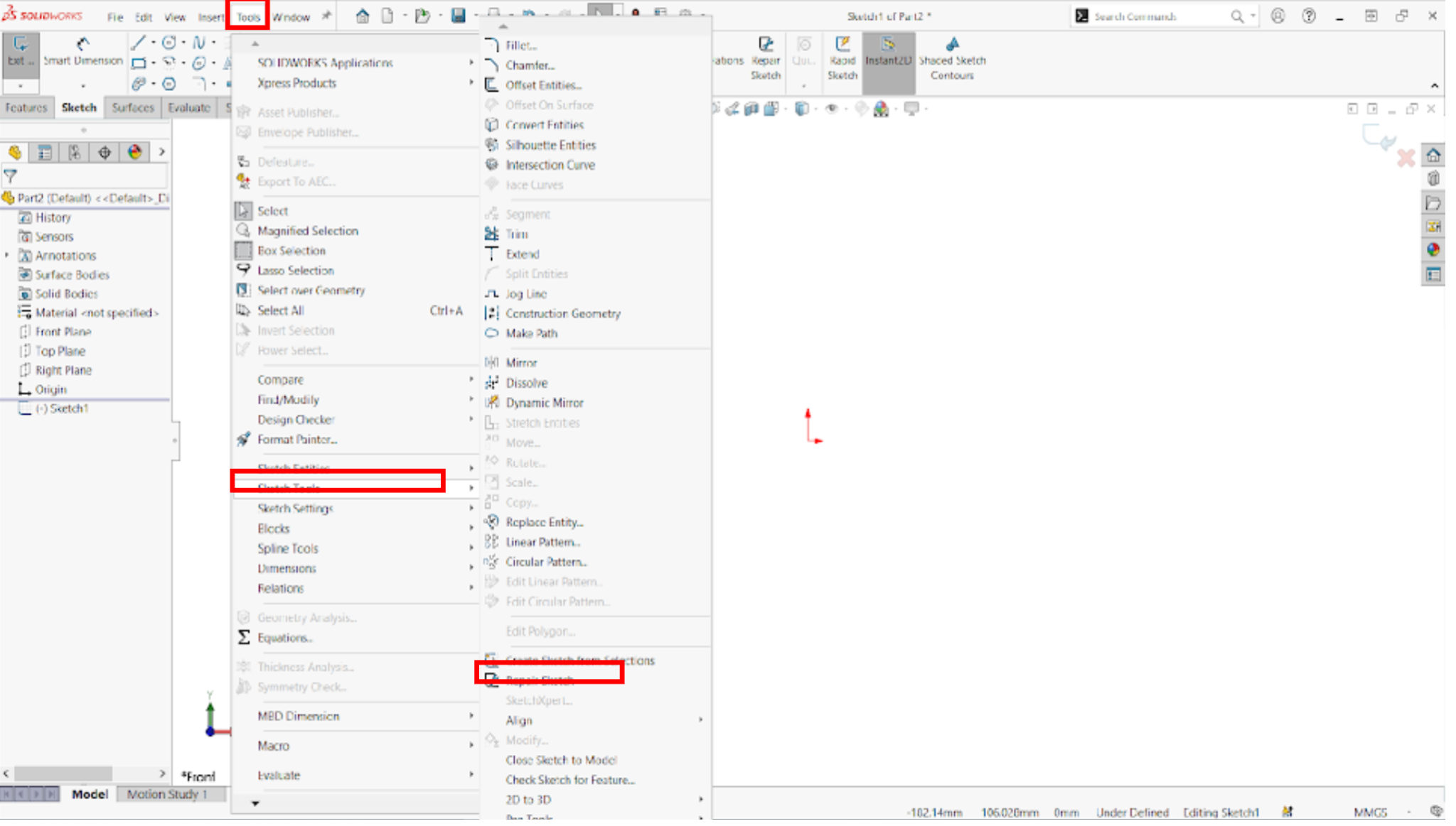 Tính năng Repair Sketch trong phần mềm SOLIDWORKS - ViHoth