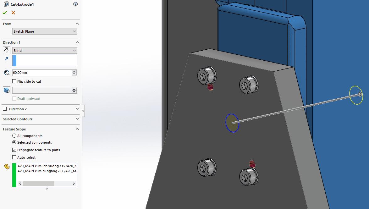 Hiểu và áp dụng SOLIDWORKS Feature Scope - ViHoth