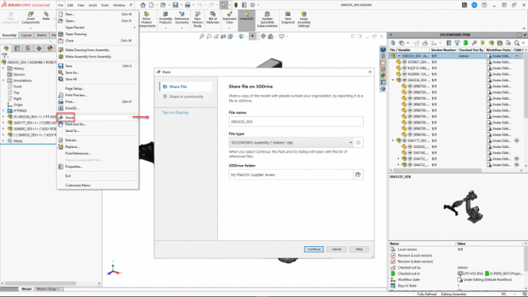 Cách sử dụng SOLIDWORKS PDM với 3DEXPERIENCE SOLIDWORKS